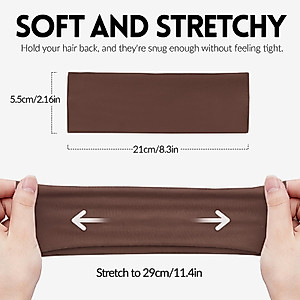 8 Pack Headbands for Women, Elastic Non-Slip Hair Bands Workout Headbands for Women Soft Cotton Cloth Sports Headband for Running Yoga Daily Workout