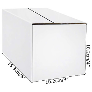 PETAFLOP Cardboard Boxes 6x4x4 Shipping Boxes White Kraft Corrugated Small Mailer Boxes, 25 Pack