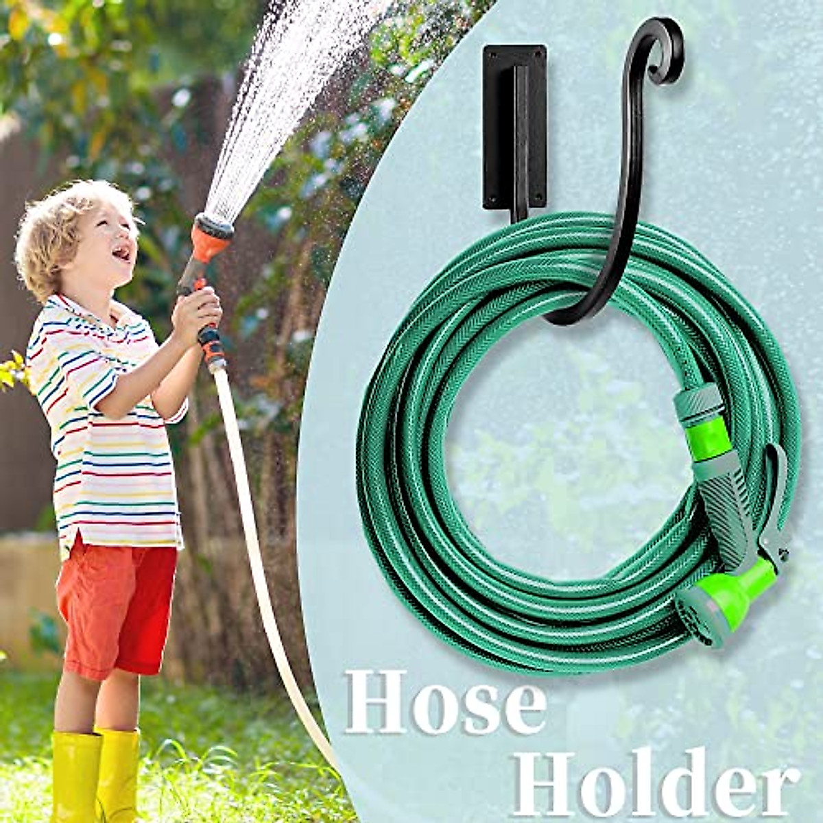 Garden Hose Holder - Wall Mount Hose Hanger Rack for Outdoor Use - Rust-Resistant Garden Hose Hook