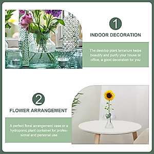 BESPORTBLE 1PC Mushroom Glass Vase Flower Planter Vase Transparent Terrarium Vase Container for Hydroponic Plants Home Dorm Garden Decor (Style2)