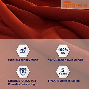 Grand patio Deluxe NAPOLI 12FT Patio Umbrella, Curvy Aluminum Cantilever Umbrella with Base, Round Large Offset Umbrellas for Garden Deck Pool(Canvas Henna, 12 FT-SUNBRELLA)