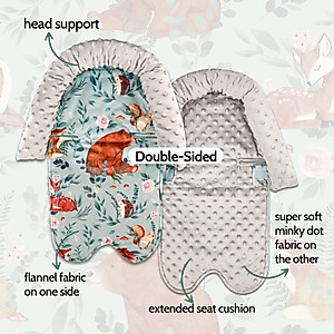 TANOFAR Baby Car Seat Cover & Infant Car Seat Insert and Strap Covers, Fit for Car Seats, Stroller, Bouncers, Woodland Animal