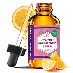Vitamin C Brightening Serum by Leven Rose 100% Natural Dark Spot Remover for Face for Collagen Boost, Anti-Aging, Deep Hydrating for Dry Skin, Collagen Building Face Moisturizer 1 oz
