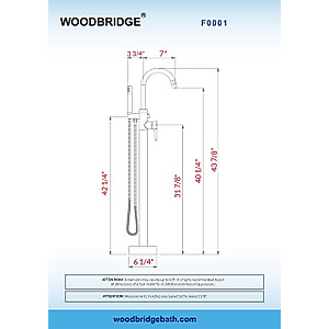 Woodbridge F-0001 Freestanding Bathtub, Brushed Nickel