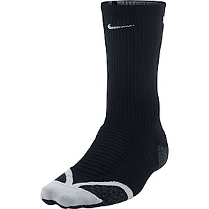 Nike Mens Elite Running Cushion Crew Socks 10-11.5 Black Grey