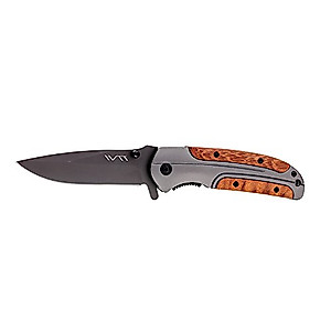 BGT Folding Pocket Camping Knife 3.5 Inches Stainless Steel Blade with Titanium Coating, Wood Handle, For Outdoor, Tactical, Survival, Hiking, Fishing and EDC