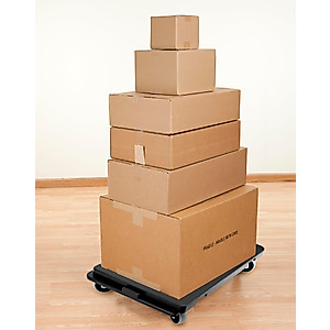 QWORK Furniture Moving Dolly with Wheels, 2 Pack Moving Rollers Leg Dollies, Portable Furniture Movers, 440 Lbs Capacity Small Flat Dolly