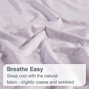 Swift Home Valatie 100% Cotton Garment Washed & Dyed Reversible Bedding Duvet Cover Set, All Season & Breathable, Oeko-TEX Certified – Lavender/White, King/Cal King (Comforter NOT Included)