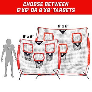 GoSports 6 x 6 ft Football Throwing Net - Red