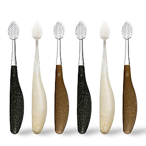 RADIUS Toothbrush Source Floss Brush BPA Free & ADA Accepted Improve Gum Health & Reduce Gum Issues - Soft - Assorted Colors - Pack of 6