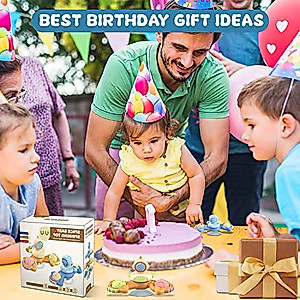 Saeifin 3Pcs Suction Cup Spinner Toy for Baby, Spinners for 2 Year Old Boy Girl, Plane Travel Toddler Sensory Toy, Birthday Gift for 18 Month, Window Toys for Infant