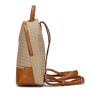 MKF Collection Signature Backpack for Women Vegan Leather Top-Handle Bookbag Travel Bag Daypack