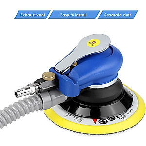 6" Air Random Orbital Sander (Air sander) Pneumatic Sander with Hose and Bag for Car 6 Inches, Polishing Grinding Sanding for Car, Metal,Wood Wax, Metal Work.