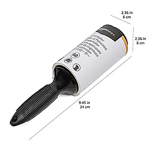 Amazon Basics Lint Roller for Pet Hair, Clothing and Furniture - 1 Handle, 4-Pack Refills of 60-Sheets (240 Sheets Total)