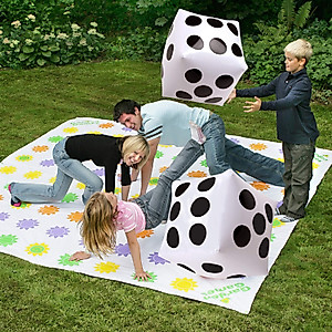 Novelty Place 2 Pcs Jumbo Inflatable Dice, 20" White and Black Giant Dice for Indoor and Outdoor Broad Game, Ludo and Pool Party
