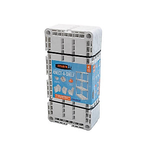 Gracious Living 4 Shelf Knect-A-Shelf Ventilated Light Duty Storage Unit 24 x 12 x 48 Organizer System for Home, Garage, Basement, and Laundry, White