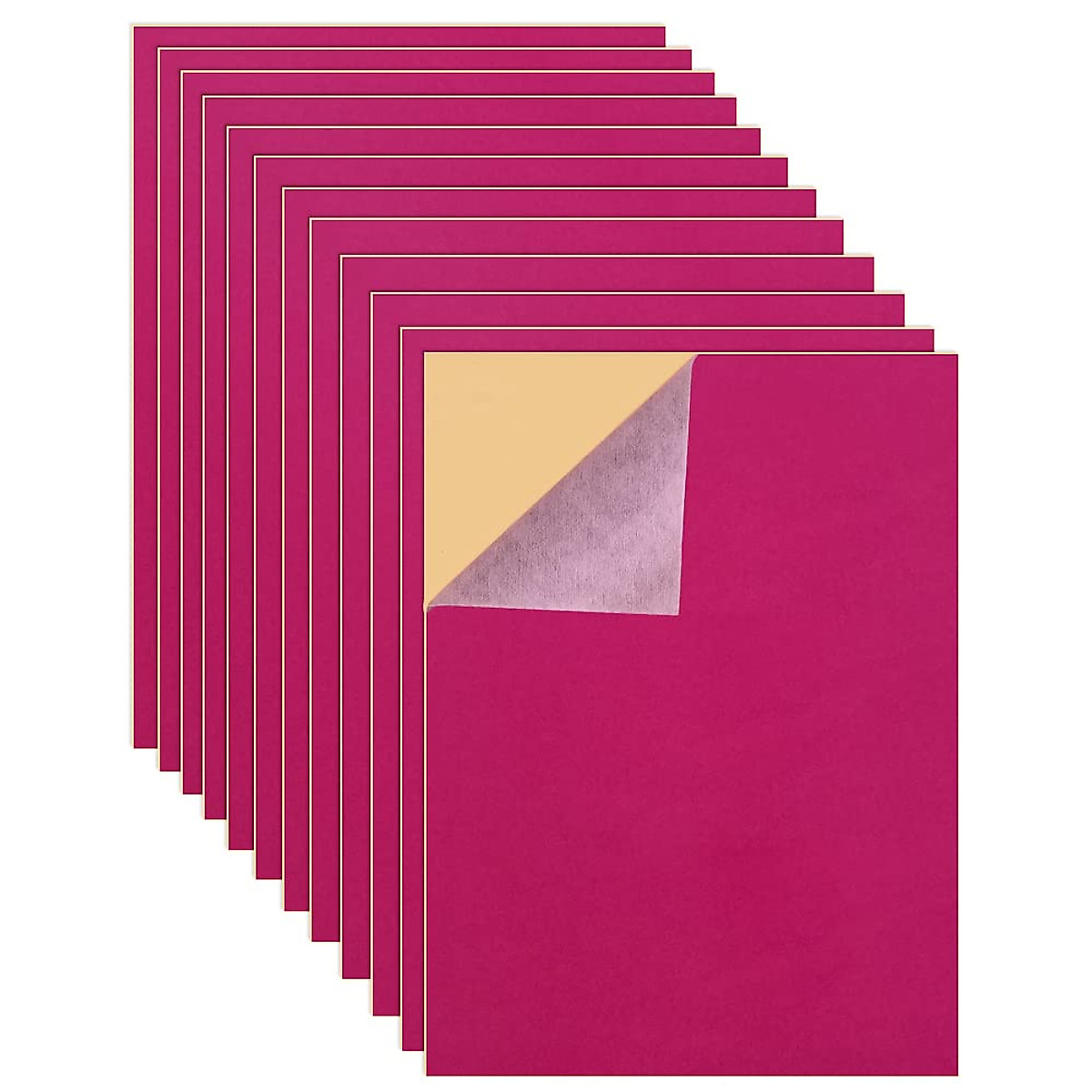 Helloocolor 20PCS Self-Adhesive Velvet Fabric Flocked Fabric Sheets, DIY Velvet Fabric for Art & Crafts, Jewelry Box and Drawer Liner (A4 Size,Hot Pink)