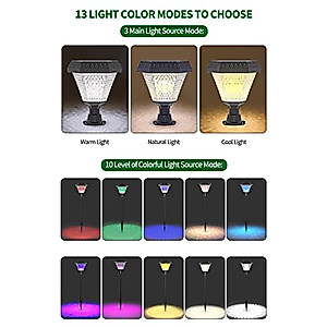 Gefolly Solar Pathway Lights Outdoor, Solar Post Lights IP66 Waterproof with 13 Color Lighting Modes, Solar Path Lights, Solar Powered Garden Lights for Yard, Walkway, Lawn Decorative -2 Pack