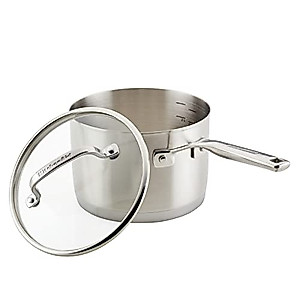 KitchenAid 3-Ply Base Brushed Stainless Steel Sauce Pan/Saucepan with Lid, 3 Quart