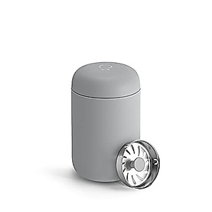 Fellow 8 oz Carter Move Travel Mug - Vacuum-Insulated Stainless Steel Travel Coffee Mug - Coffee Tumbler with Ceramic Interior and Splash Guard - Matte Grey