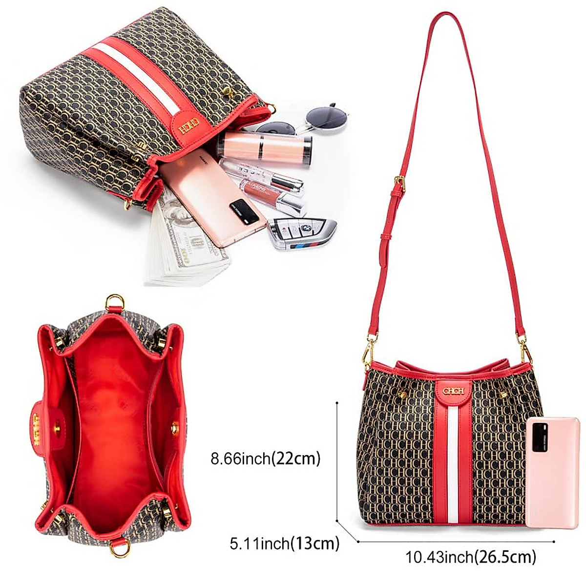 MWTS CHCH Ladies Shoulder Bag Ladies Large Designer Hobo Bag Vintage Crossbody Bag