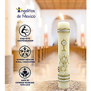 Angelitos de Mexico Candle for First Communion - Cirio para Primera Comunion