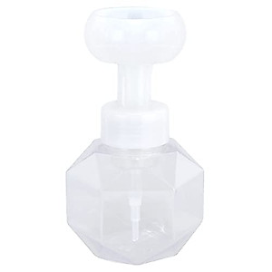 Natudeco Foaming Hand Soap Dispenser Liquid Soap Bottle PETG Flower Shape Portable Foaming Bottle for Cleaning Travel Foam Pump Bottle 300ml (Transparent)
