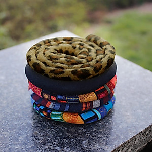 Spiral Lock Hair Tie Dreadlock Accessory Bendable Hair Ties for Women and Men Ponytail Holders Colorful Dreadlock Hair Tie Long Dreads Thick Curly Hair Holder (Midnight)