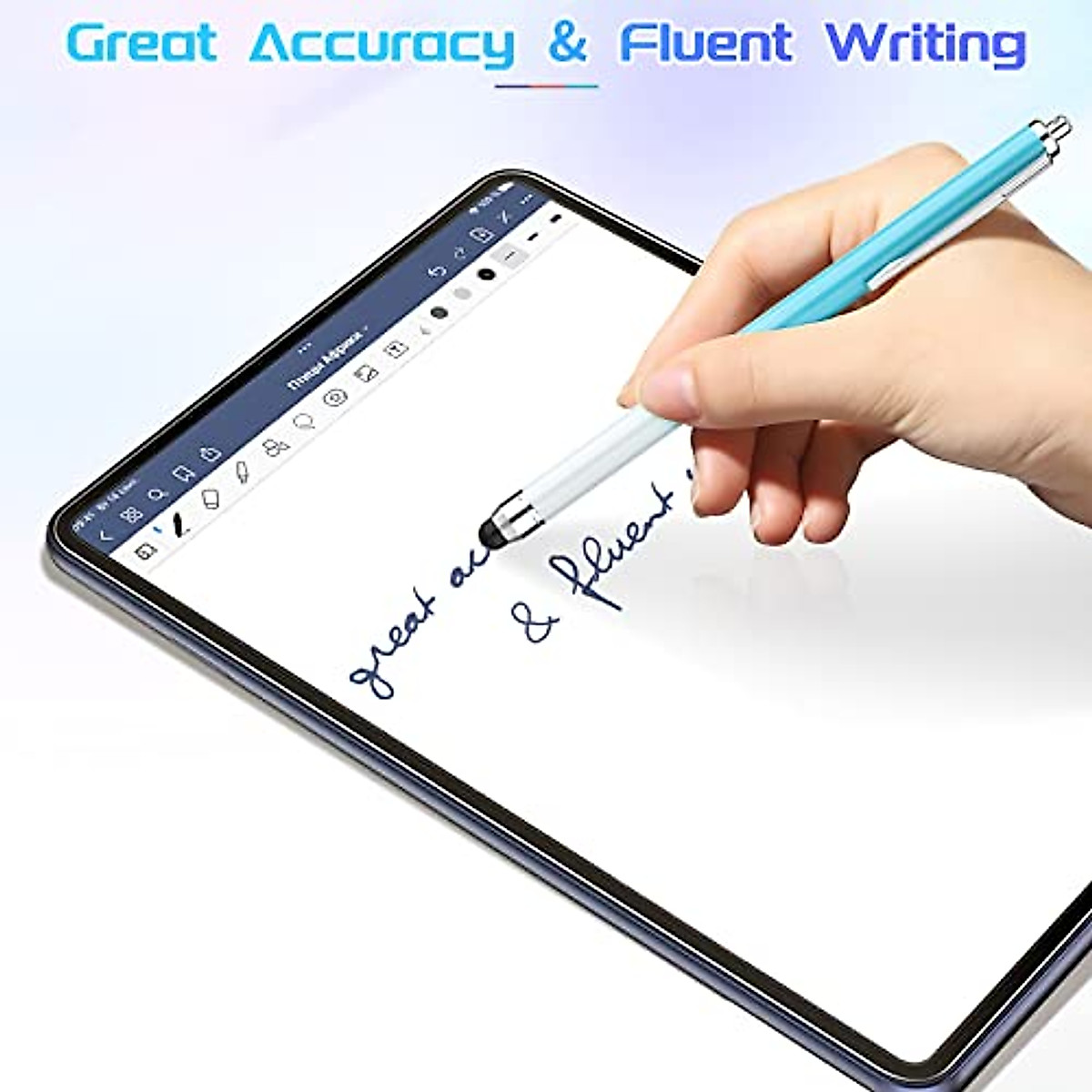 CFDXK Stylus Pens for Touch Screens，3-Pack Capacitive Stylus Compatible for iPad iPhone Tablets Samsung Galaxy with 12 Extra Replaceable Tips (Pink, Blue, Purple)