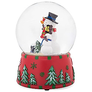 Elanze Designs Cardinal 100 MM Christmas Snow Globe Plays Frosty The Snowman