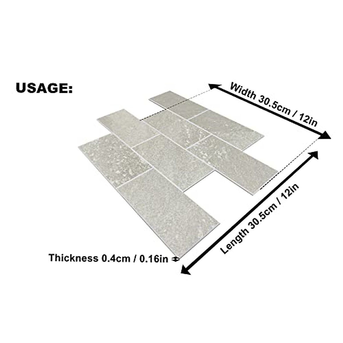 COLAMO 5-Sheet Beige Faux Granite Stone Flamed Surface Peel and Stick Rigid Large Subway Wall Tiles, Stick On Kitchen Backsplash Brick Tiles for Wall,Self Stick Tile For RV,Bathroom, Accent Wall Panel