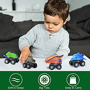 Dinosaur Pull Back Cars for Kids 12 Pack, Dino Toy Cars Creative Gifts for Toddlers, Birthday Party Toys for 6-8 Boys and Girl (12PCS-1)