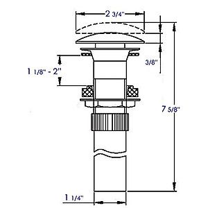ALFI brand AB9055-BM Bathroom Sink Drain, 7.63"L x 2.75"W x 2.75"H, Black Matte
