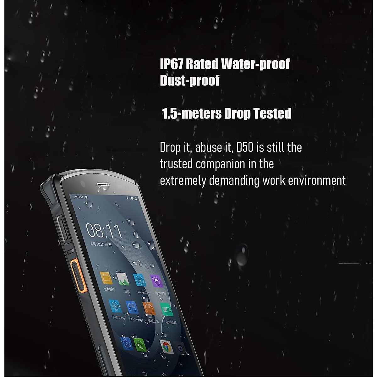 Android Enterprise Handheld Mobile Terminal with 5.7" Touch Screen| Honeywell Barcode Scan Engine | Bluetooth 5.0 | WiFi & 4G LTE | 1D 2D Barcode Data Capture for Logistics Warehouse Inventory