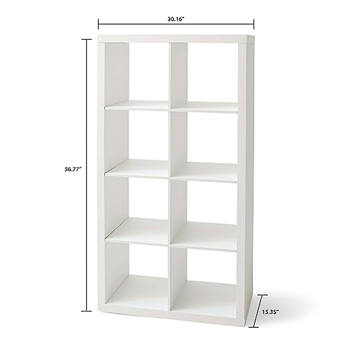 XYZTech Open Cube Storage Organizer 8-Cube Open Style Vertical & Horizontal Placement Cubes Storage Organizer Display Shelving Modern Standing Corner Bookcase Shelf (Style 3)