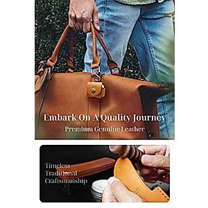 VogDUO Genuine Leather AirPods Pro Cover - Handcrafted Protective Case Anti-Lost Belt Loop with S Hook for Backpack, Compatible with Apple AirPod Pro/2 (Tan, Brown)