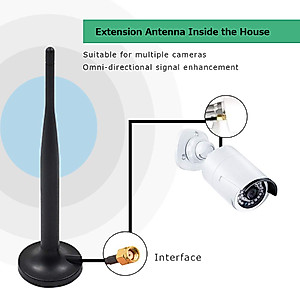 Bechol WiFi Booster Antenna with RP-SMA Male Connector,2.4G Magnetic Base 10ft Extension Cable for Wireless CCTV Security IP Camera Video System NVR DVR