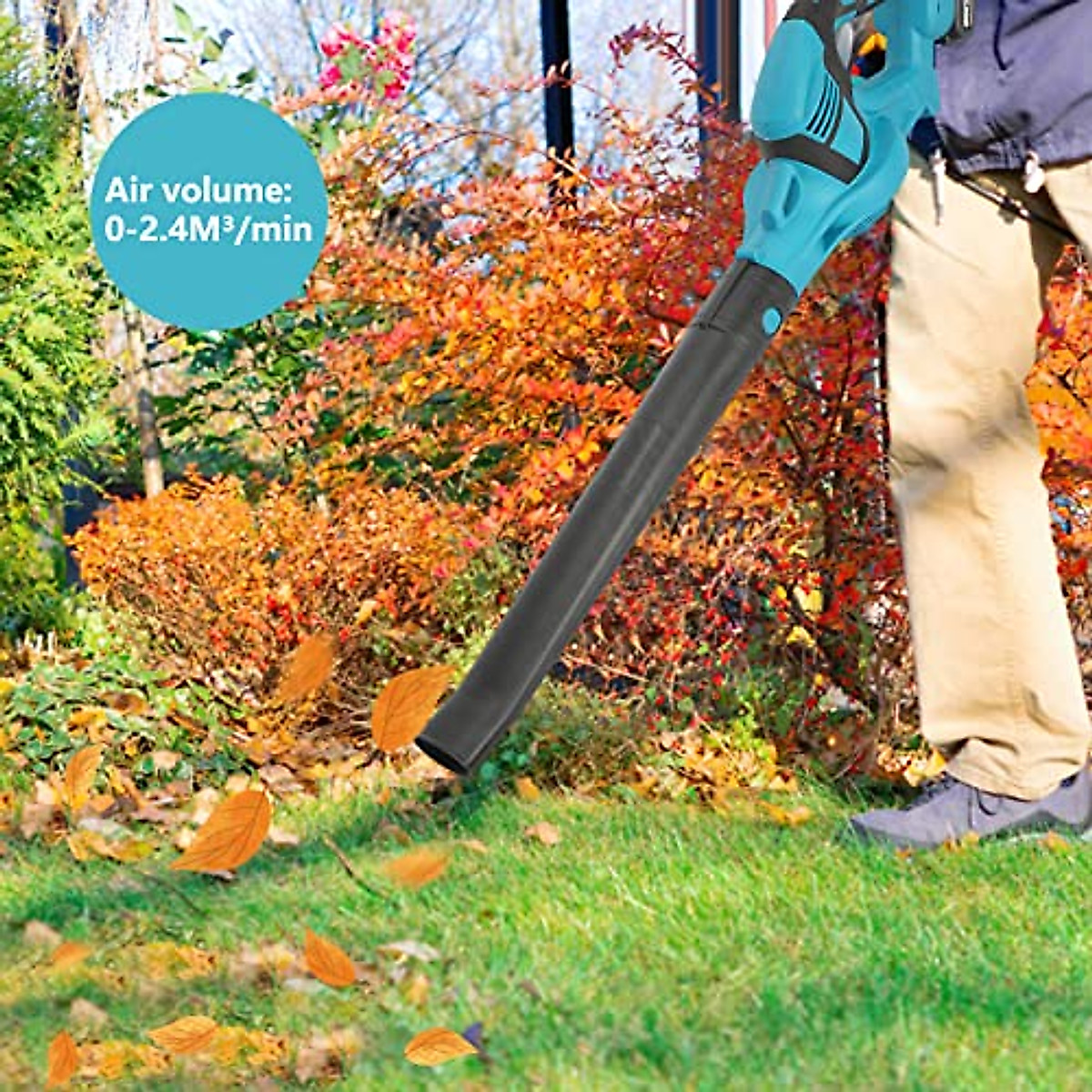 Electric Cordless Leaf Blower, 21V Handle Battery-Powered Leaf Blower with Charger, 2000mA Powerful Snow Leaf Blower for Lawn Clean, Patio, Blowing Leaves and Snow Lightweight Garden Power Tool