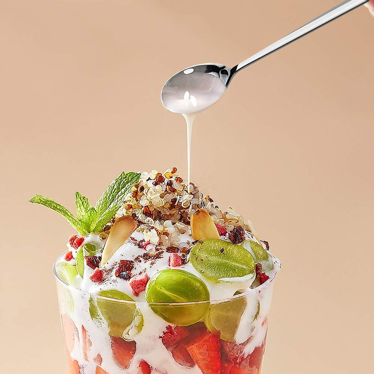 Long Handle Spoon, Coffee Stirrers, 9-inch Ice Tea Spoon, AOOSY Premium 18/10 Stainless Steel Iced Teaspoon for Mothers Milks Tea Mixing Cocktail Stirring Coffee Milkshake Cold Drink, Set of 6