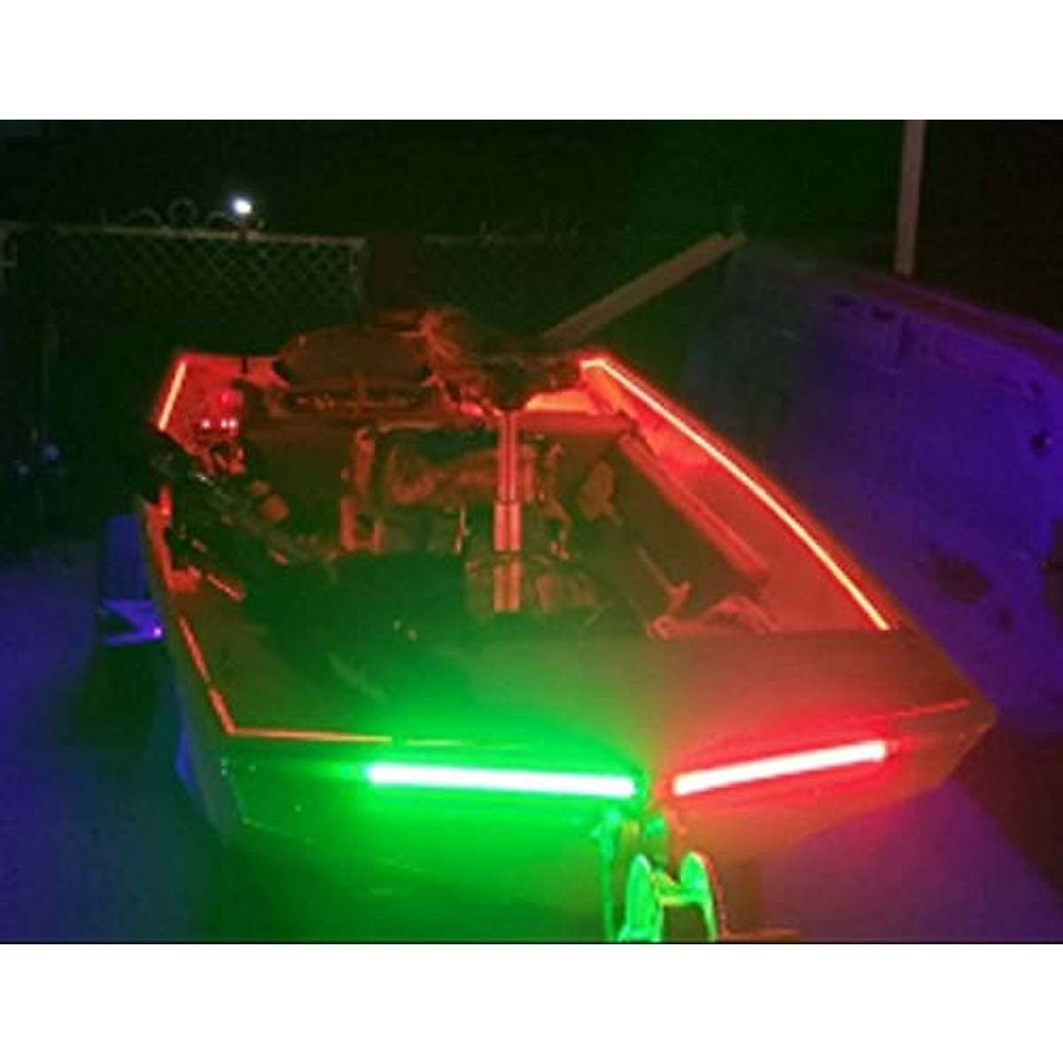 Green Blob Outdoors Marine Navigation LED Strips Kit for Pontoon, Bass, Sk,i Wave Runner, Jon Boats and Kayaks (Neon Style Red, Green)