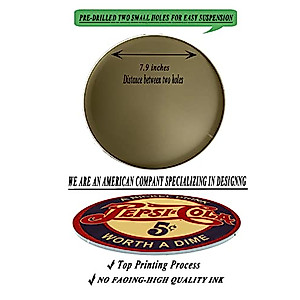 12" Round Pepsi Cola Tin Sign A Nickel Drink, Worth A Dime