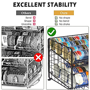 JKsmart 4-Tier Stackable Can Rack Organizer, Can Storage for Kitchen Pantry Cabinet, Can Holders for Food, Multifunctional Can Dispenser for Snacks Soda