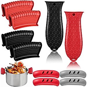 Cast Iron Handle Cover, 10 Packs Silicone Pot Holders, Cast Iron Handle Covers Heat Resistant, Non-Slip Pot Handle Covers, for Frying Cast Iron Skillet Metal Pan