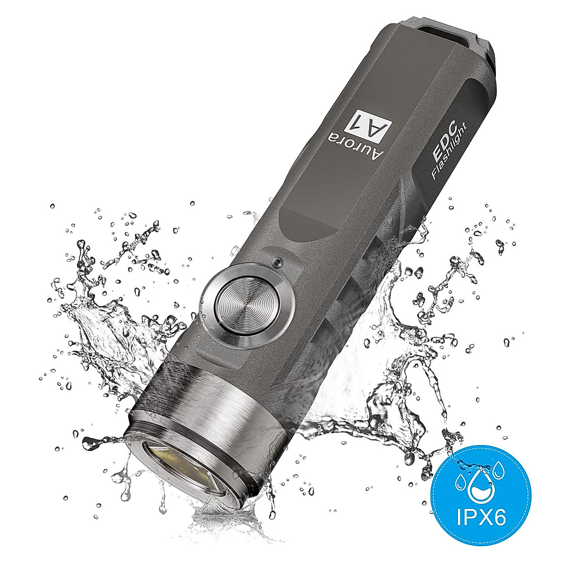 RovyVon A1 Gen 4 Rechargeable EDC Flashlight 650 Lumens Super Bright Outdoor Mini Keychain Flashlights for Everyday Carry, Camping, Thanksgiving, Xmas Gift(Grey)