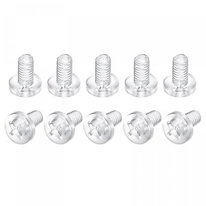 uxcell M4x8mm Plastic Phillips Bolts 100pcs PC Pan Head Machine Screws Transparent