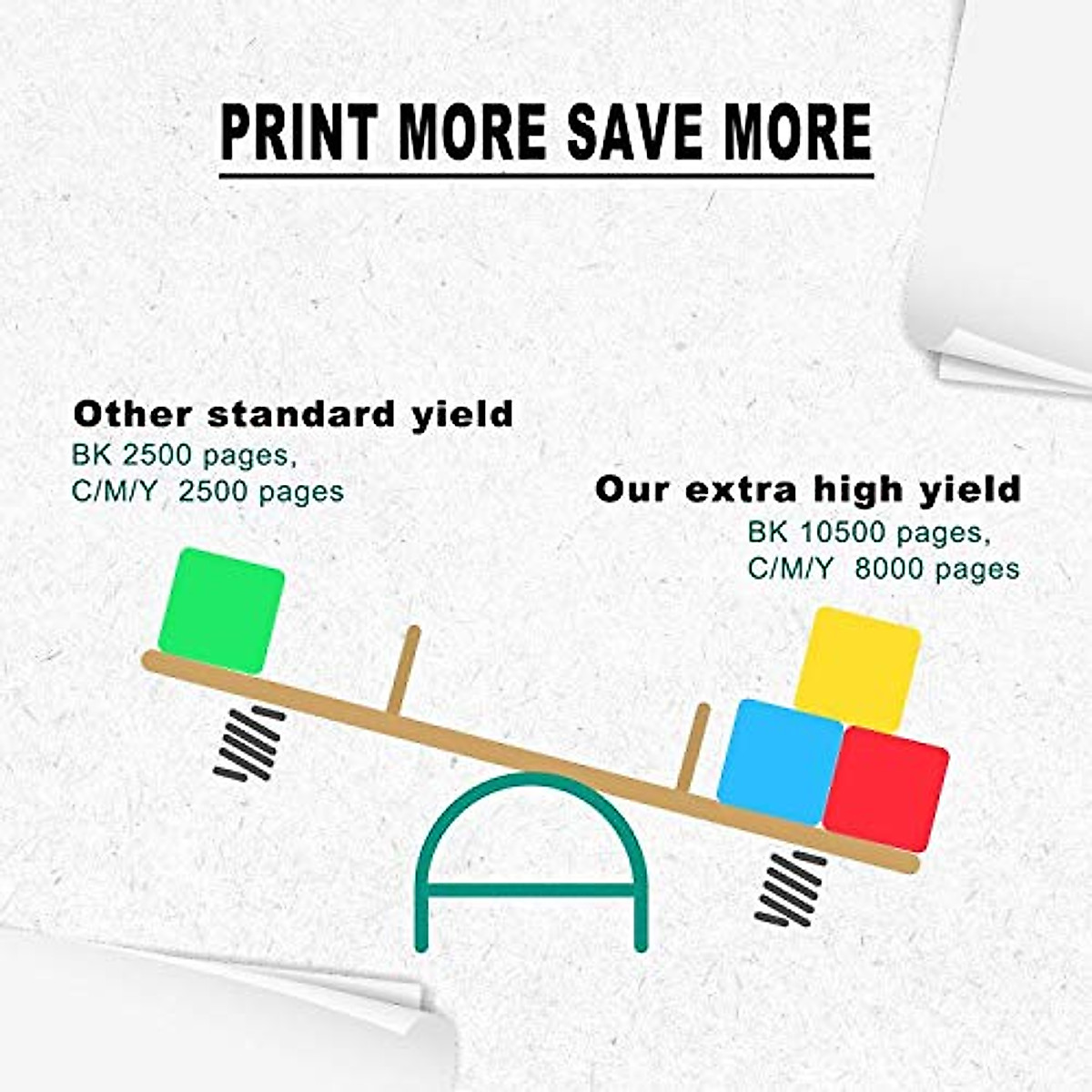 C400 C405 Remanufactured Toner Cartridges 4 Colors 10500 Pages for 106R03524, 8000 Pages CMY for 106R03525 106R03526 106R03527 for Xerox C400n C400dn C405n C405dn Printers (1*Black, Extra High Yield)