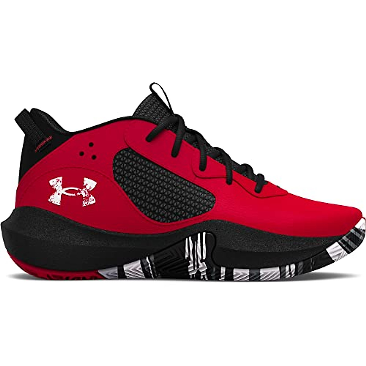 Under Armour Unisex Little Kid Pre School Lockdown 6 Basketball Shoe, (600) Red/Black/White, 2