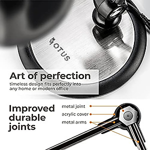 OTUS Desk Lamp Gesture Control, LED Architect Desk lamp for Home Office, Adjustable Metal Swing Arm, Tall Task Light for Drafting or Bedside Table Reading, 12 Brightness, 3 Touch Eye-Caring Modes