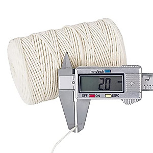 PerkHomy Cotton Butchers Twine String 500 Feet 2mm Twine for Cooking Food Safe Crafts Bakers Kitchen Butcher Meat Turkey Sausage Roasting Gift Wrapping Gardening Crocheting Knitting