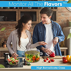 FILULA Glass Pots For Cooking on Stove (64oz/1.9L) with Serving Bowl, in an Elegant Box - Borosilicate Glass Saucepan with Cover for Monitoring Your Cooking – Cook, Serve and More with The Glass Pot